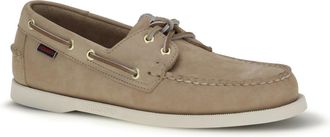 Sebago Mens Portland Nubuck Docksides Loafers Beige-Camel Lace Up