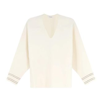 Max Mara Mxmundici Wollmischungs-Pullover - - Knitwear - Damen - Wei&szlig; - S