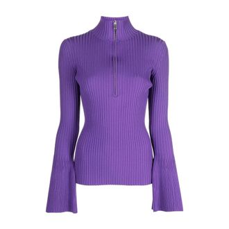 Proenza Schouler Rib Zip Pullover - - Knitwear - Damen - Lila - M