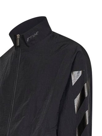 Off-white Nylon Tracktop with Glossy Arrow Jacket - Black