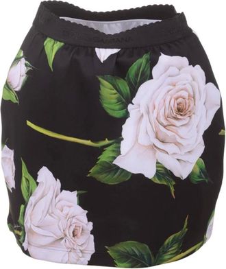 Dolce & Gabbana Femme, Jupes, Noir, Taille: 36 FR Roses Mini Skirt