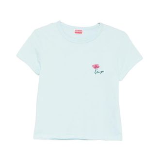 Kenzo Tulpen-besticktes T-Shirt - - Tops - Damen - Blau - XS