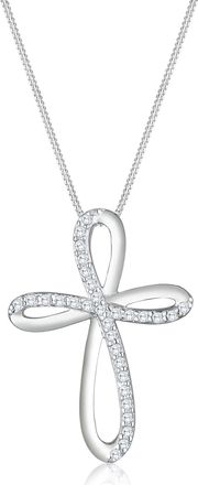 Elli PREMIUM Halskette Damen Kreuz Anhänger mit Zirkonia Kristalle in 925 Sterling Silber