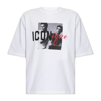 Dsquared2 Iconique T-Shirt mit lockerem Schnitt - - Tops - Herren - Wei&szlig; - S