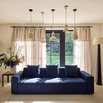 Madura Rideau Panneau Carlina Calcaire et bourdon noir - BEIGE