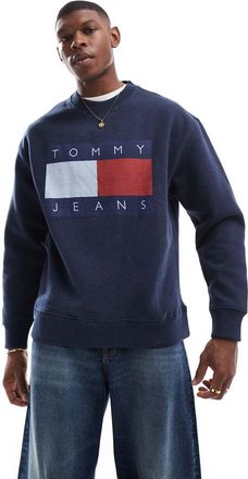 Tommy Jeans Sweat à grand logo drapeau - Bleu marine