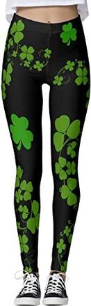 Generic Legging de sport pour femme - Motif Paddystripes - Vert porte-bonheur - Pour yoga, course &agrave; pied, pilates, C, XL