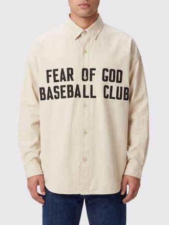 Fear of God Chemise coupe d&eacute;contract&eacute;e en coton avec logo et col fran&ccedil;ais