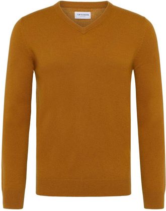 Tom Rusborg Leichter Kaschmirpullover mit V-Ausschnitt in