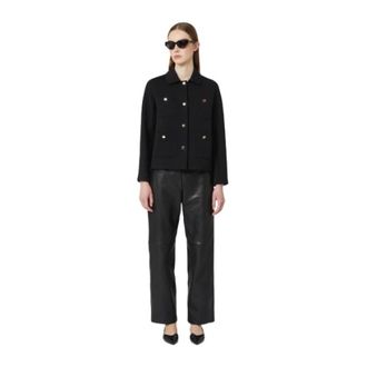 Max Mara Femme, Vestes, Noir, Taille: 40 FR Veste en jersey scuba coupe carr&eacute;e