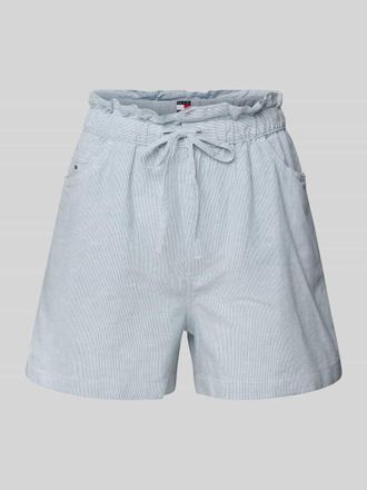 Tommy Jeans Regular Fit Paperbag-Shorts aus Baumwoll-Leinen-Mix