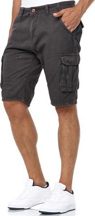 Indicode Hommes Blixt Cargo Shorts | Pantalon Court Cargo avec 6 Poches et Ceinture Raven XL