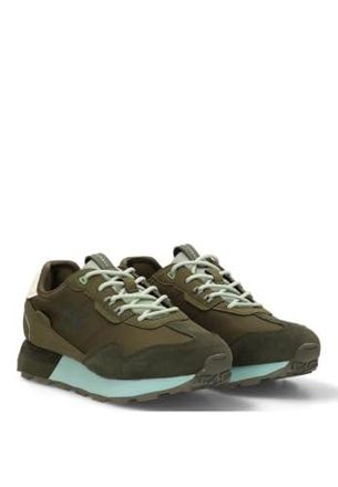 Generico Chaussures en cuir et toile, avec lacets, semelle moelleuse, semelle en caoutchouc, l&eacute;g&egrave;re, vert, 42 EU