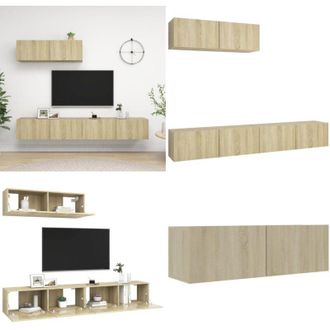 vidaXL Vidaxl - TV-Schr&auml;nke 3 Stk. Sonoma-Eiche Holzwerkstoff - Wandregal - tv Schrank - Regal - Holzregale - Eiche M&ouml;bel - Home & Living