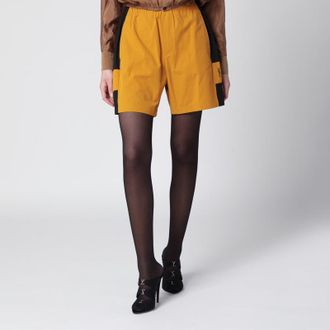 Saint Laurent Cassandre color-block cotton bermuda shorts