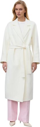 Estro & Luminara Femme, Manteaux, Beige, Taille: 38 FR Manteau seau ceintur&eacute; &agrave; larges revers