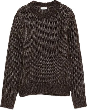 PESERICO pull en maille ajourée - Marron