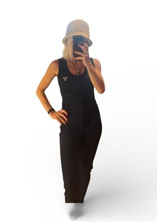 Prada Navy Blue Lycra Jumpsuit Size S