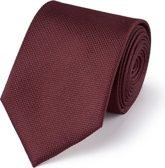 CHARLES TYRWHITT Strukturierte Krawatte aus Seide - Burgunderrot