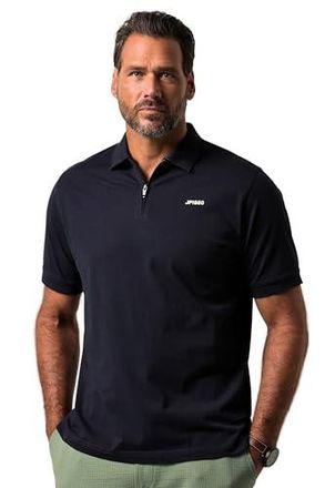 JP1880 Hommes Grandes Tailles L-8XL Polo à Manches Courtes, Fermeture zippée - Jusquau 8 XL Bleu Marine 4XL 840643130-4XL