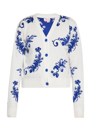 Izia Strickjacke Damen Wollweiss Blau