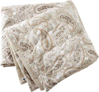Altobuy Chemin de lit 90x200cm velours imprim&eacute; cachemire coloris beige - VALESIA
