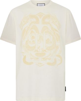 Philipp Plein Printed Round Neck T-Shirt Dragon