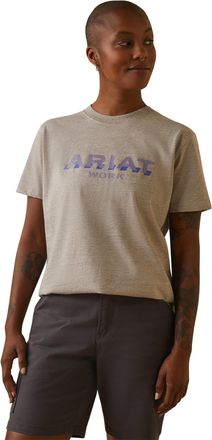 Ariat Womens Rebar Cotton Strong Logo T-Shirt in Portabella Heather, Size X-Small, by Ariat