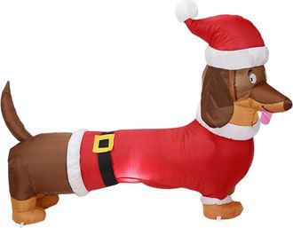 Milisten 1st&uuml;ck Weihnachtsdeko Aufblasbarer Dackel Mit -lichtern Festliche Garten Und Innenraumdekoration F&uuml;r Weihnachten Schnelles Aufblasen Und Einfache Lage