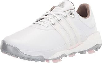 adidas Womens TOUR360 22 Golf Shoes, Footwear White/Footwear White/Almost Pink, 7.5