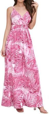 Generic Robe de plage pour femme dos nu &agrave; motif cachemire floral - Robe de plage &agrave; dos nu - Robe ample &agrave; volants et bretelles spaghetti - Robe d&eacute;t&eacute; boh&egrave;me pou