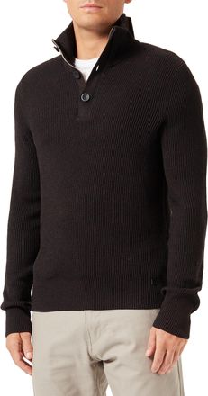 Jack & Jones Jack & Jones Mens JPRBLAPERFECT Knit HIGH Neck Button Pullover Sweater, Java, L