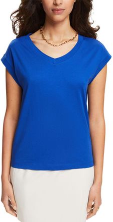Esprit Damen 044ee1k310 T-Shirt, 410/Bright Blue, Large