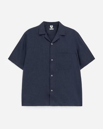 Arket Lockeres Hemd Mit Kubanischem Kragen -Blau