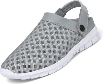 Saguaro Herren Clogs Hausschuhe Atmungsaktiv Gartenschuhe Damen Mesh Sommersandalen Grau 41