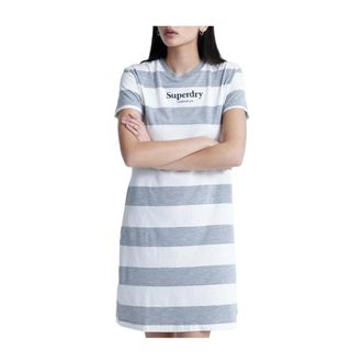 Superdry Gestreiftes Darcy T-Shirt Kleid - - Dresses - Damen - Grau - XS