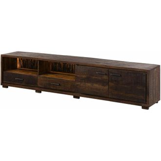 Massivmoebel24 TV-Board Akazie 220x40x47 dunkelbraun lackiert bark 210
