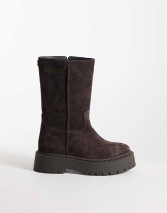 Steve Madden bottes Soleil en daim marron patin&eacute;
