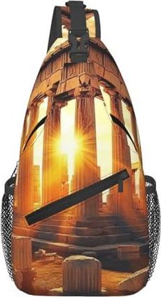 Generic Sac &agrave; dos de voyage &agrave; bandouli&egrave;re pour homme Motif architecture grecque antique coucher de soleil