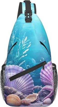 Generic Sac &agrave; dos &agrave; bandouli&egrave;re sir&egrave;ne avec motif &eacute;toile de mer et coquillages pour homme