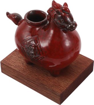 NUOBESTY Vintage Porzellanvase mit Fu Pferdemotiv Kleiner Keramikvase 2026 Orientalische Tisch und Regaldekoration f&uuml;r Wohnzimmer und Homeoffice