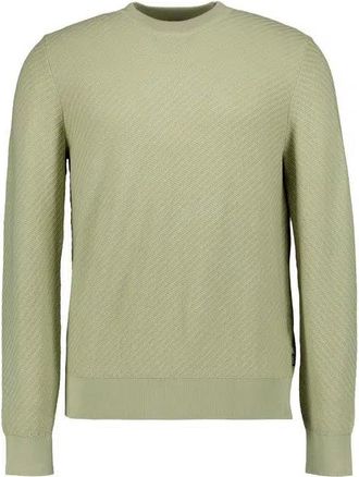 HUGO BOSS Herren Pullover gr&uuml;n Baumwolle unifarben