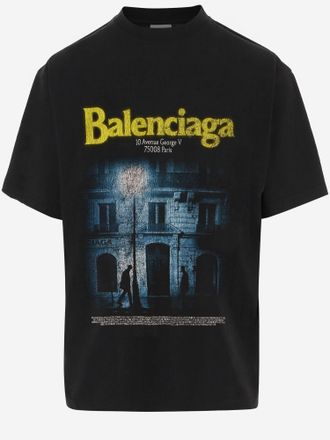 Balenciaga Womens Cotton T-Shirt Black T-Shirts & Jerseys
