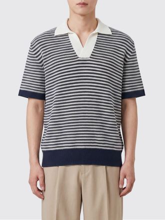 KANGRA Polo ray&eacute; &agrave; manches courtes en tricot de soie et cachemire