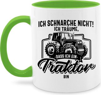 Shirtracer Tasse Tassen 325ml - Traktoren - Ich schnarche nicht ich träume dass ich ein Traktor bin I Geschenk Trecker Fan - 325 ml - Hellgrün - geschenke für la
