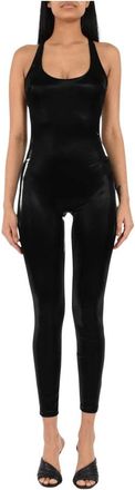 Elisabetta Franchi Femme, Combinaisons et Ensembles, Noir, Taille: 40 FR Combinaison Vinyle avec D&eacute;tail Bijou