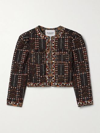 Isabel Marant Veste Matelassée En Voile De Coton Imprimé Christy - Noir