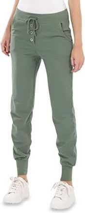 Malito more than fashion Malito 8021-G Pantalon de surv&ecirc;tement pour femme au look classique | Pantalon de sport uni | Baggy pour la danse | Pantalon de surv&ecirc;tement, Olive, XL