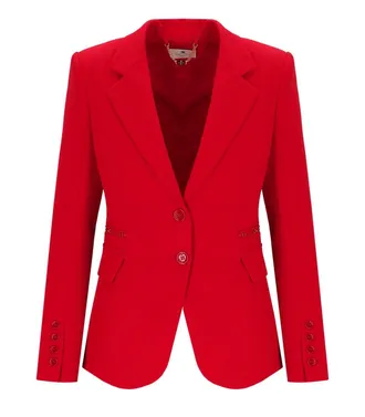 Elisabetta Franchi VESTE &Agrave; SIMPLE BOUTONNAGE ROUGE ELISABETTA FRANCHI
