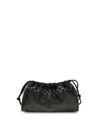 Pierre Hardy Womens Double Clutch Lambskin Black Shoulder Bags